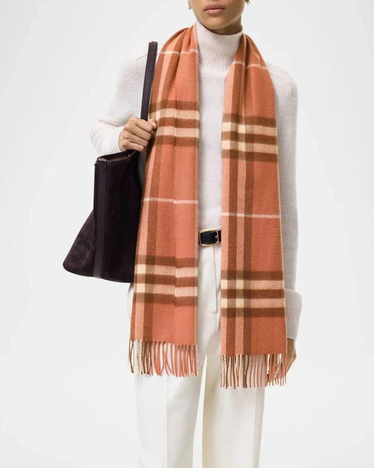 BURBERRY check cashmere scarf